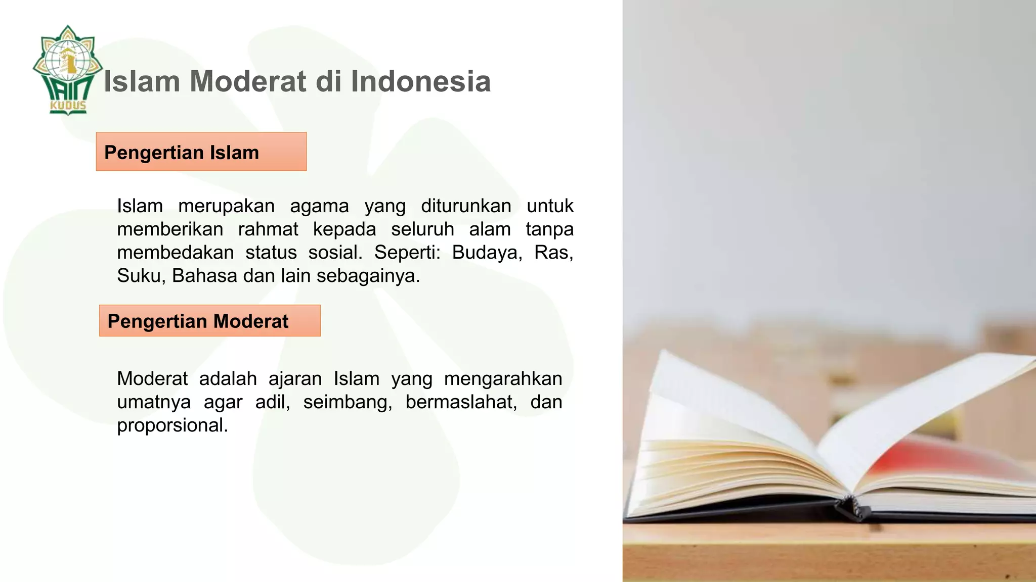 PPT Materi Moderasi Islam (Sosialisasi Tingkat Aliyah) | PPTX