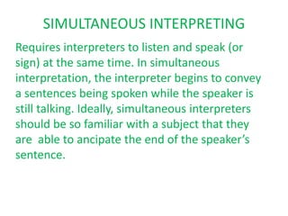 Ppt modes of interpreting | PPT
