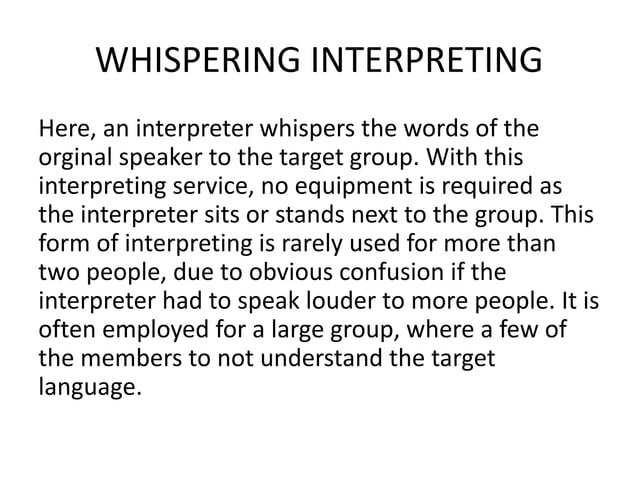 Ppt modes of interpreting | PPT