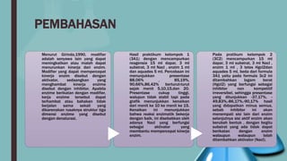 Pengaruh peningkatan kadar enzim dan modifier pada reaksi enzimatik | PPTX