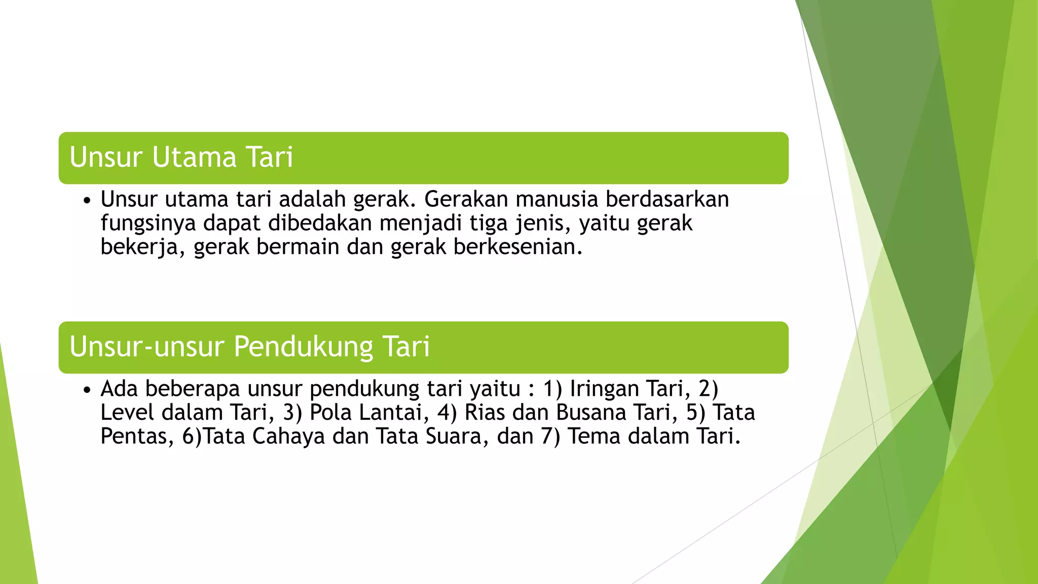 PPT MODUL III SENI BUDAYA KB 1: UNSUR, JENIS DAN TEKNIK TARI | PPTX