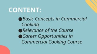 PPT MODULE I. Difference between cookery and Commercial cooking | PPTX ...