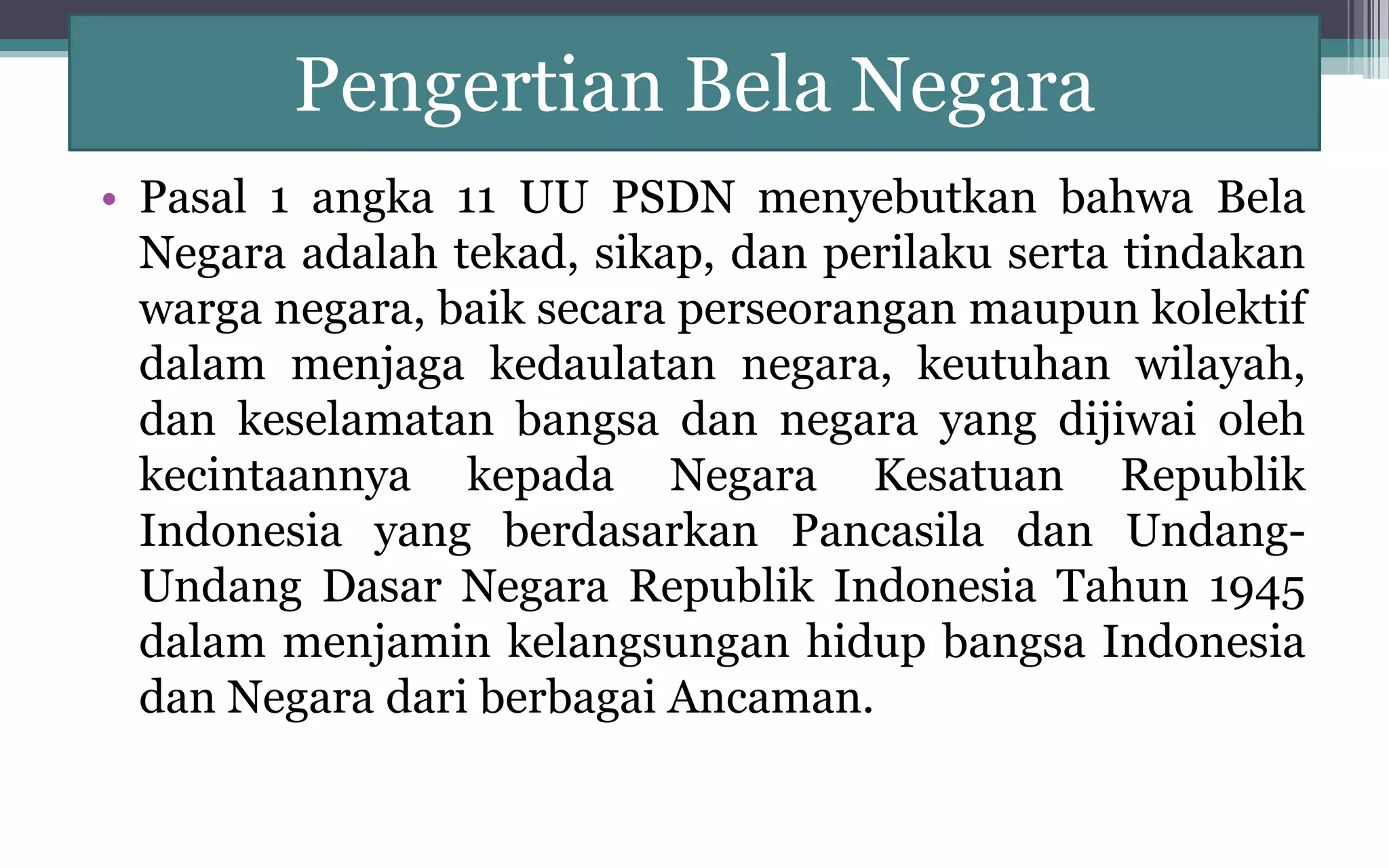 bela negara kepemimpinan pancasila | PPTX