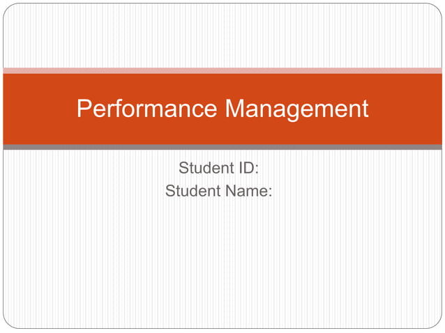 Performance Management Presentation Assignment By OnlineAssignmentsHelp.com
