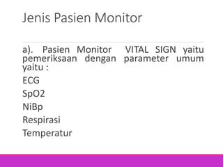 PPT Monitor pasien dan penggunaan dalam ruang ICU | PPTX