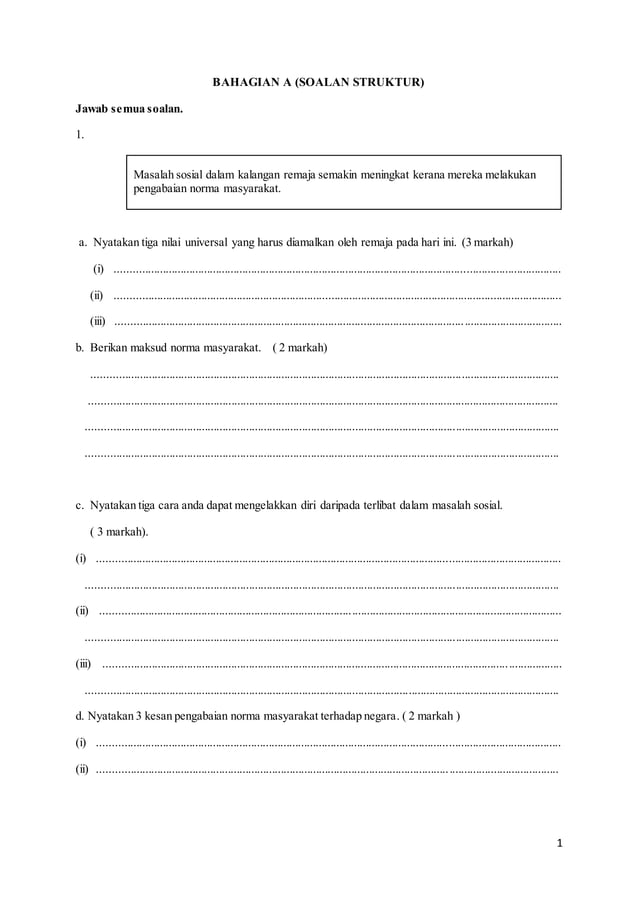 PEPERIKSAAN PERTENGAHAN TAHUN PENDIDIKAN MORAL | DOCX