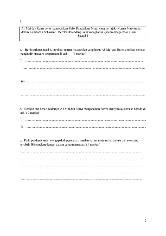 PEPERIKSAAN PERTENGAHAN TAHUN PENDIDIKAN MORAL | DOCX