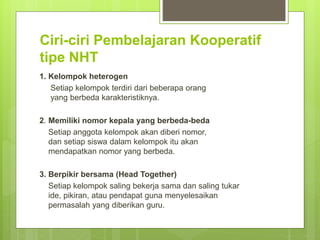 MODEL PEMBELAJARAN INOVATIF MODEL KOOPERATIF TIPE NUMBER HEAD TOGETHER | PPTX