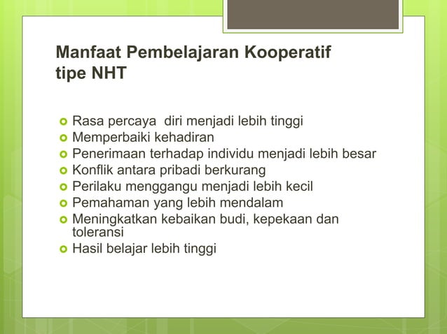 MODEL PEMBELAJARAN INOVATIF MODEL KOOPERATIF TIPE NUMBER HEAD TOGETHER | PPT