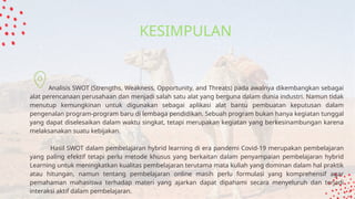 ANALISIS SWOT PADA HYBRID LEARNING SECARA UMUM | PPTX