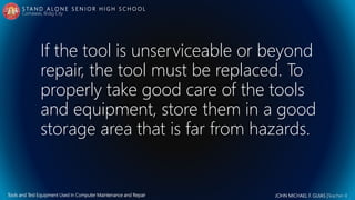 Tools and Test Equipment Used in Computer Maintenance and Repair | PPTX