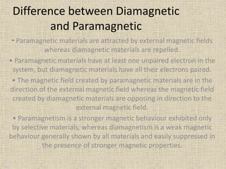 para magnetism And Di magnetism | PPTX