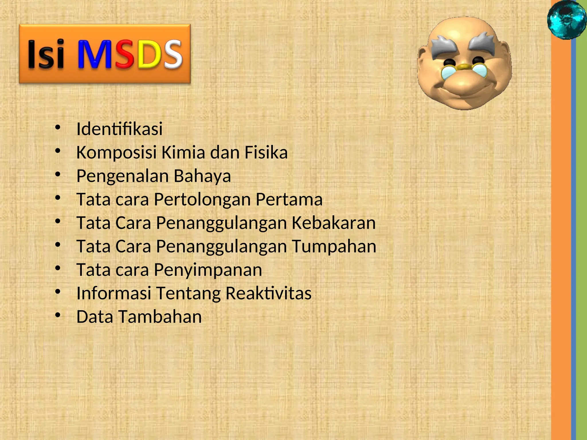 Presentasi mengenai msds suatu produk chemicals | PPT