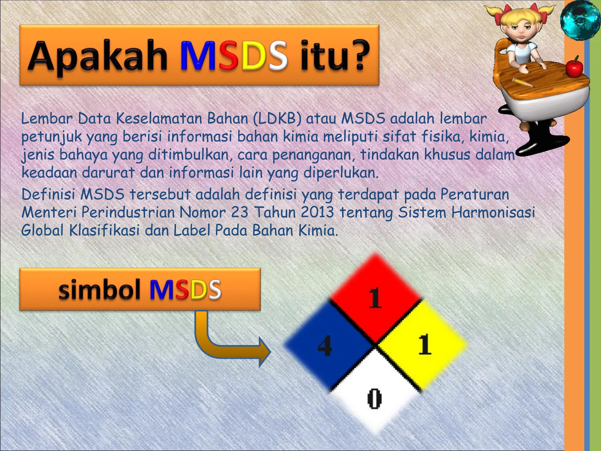 Presentasi mengenai msds suatu produk chemicals | PPT