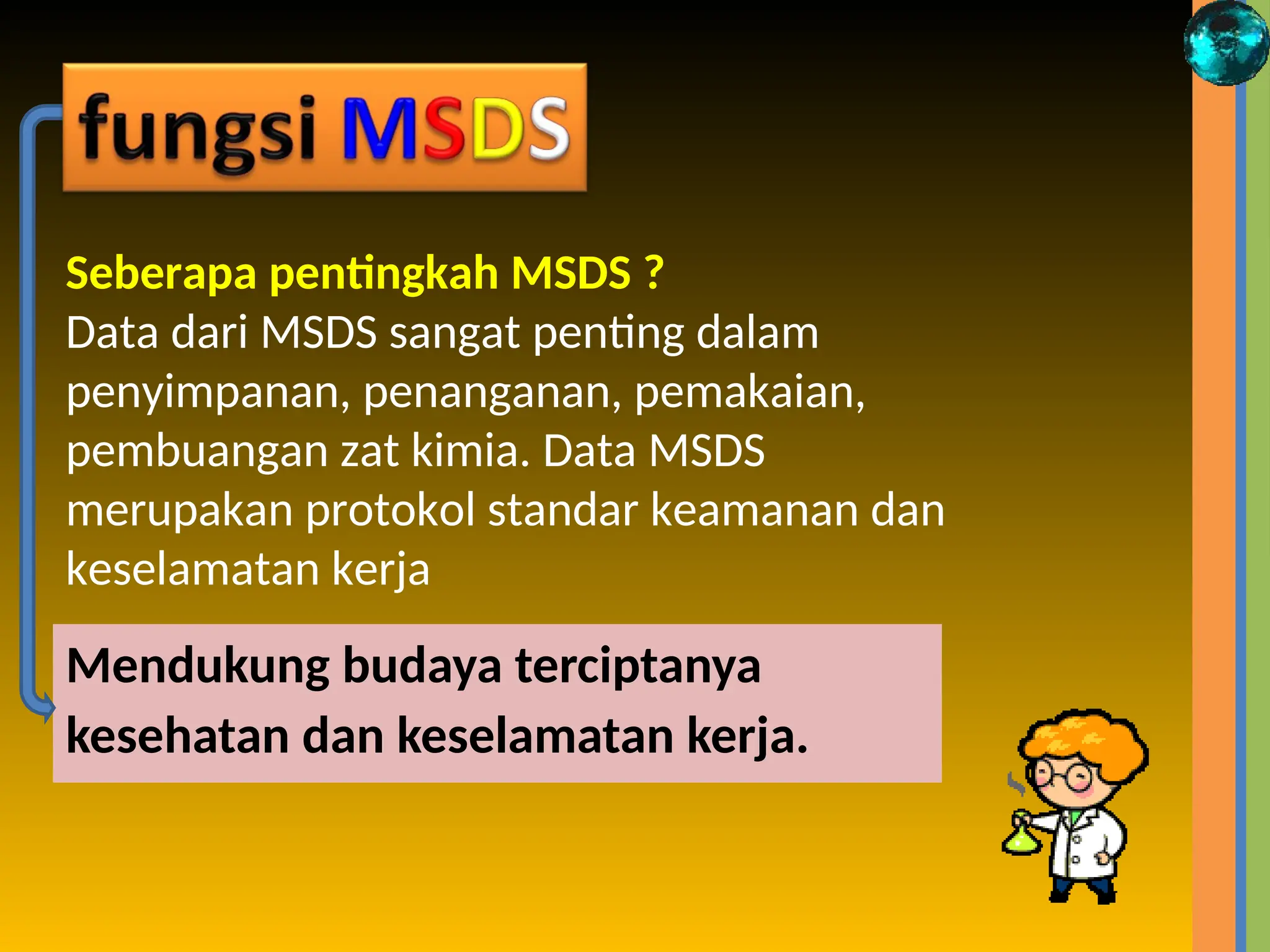 Presentasi mengenai msds suatu produk chemicals | PPT