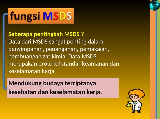 Presentasi mengenai msds suatu produk chemicals | PPT