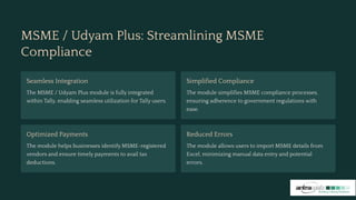 MSME Vendor Reports In Tally - Antraweb Technologies | PPT