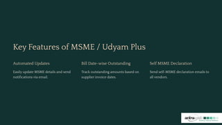 MSME Vendor Reports In Tally - Antraweb Technologies | PPT