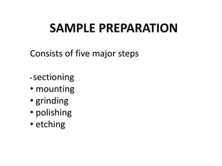 specimen preparation for microscopic observation | PPTX