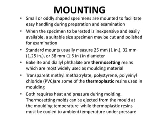 specimen preparation for microscopic observation | PPTX