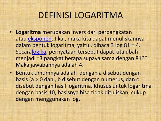 Ppt mtk logarita | PPTX