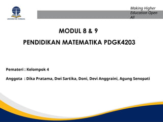 PPT MATEMATIKA MODUL 8 UNIVERSITAS TERBUKA | PPTX