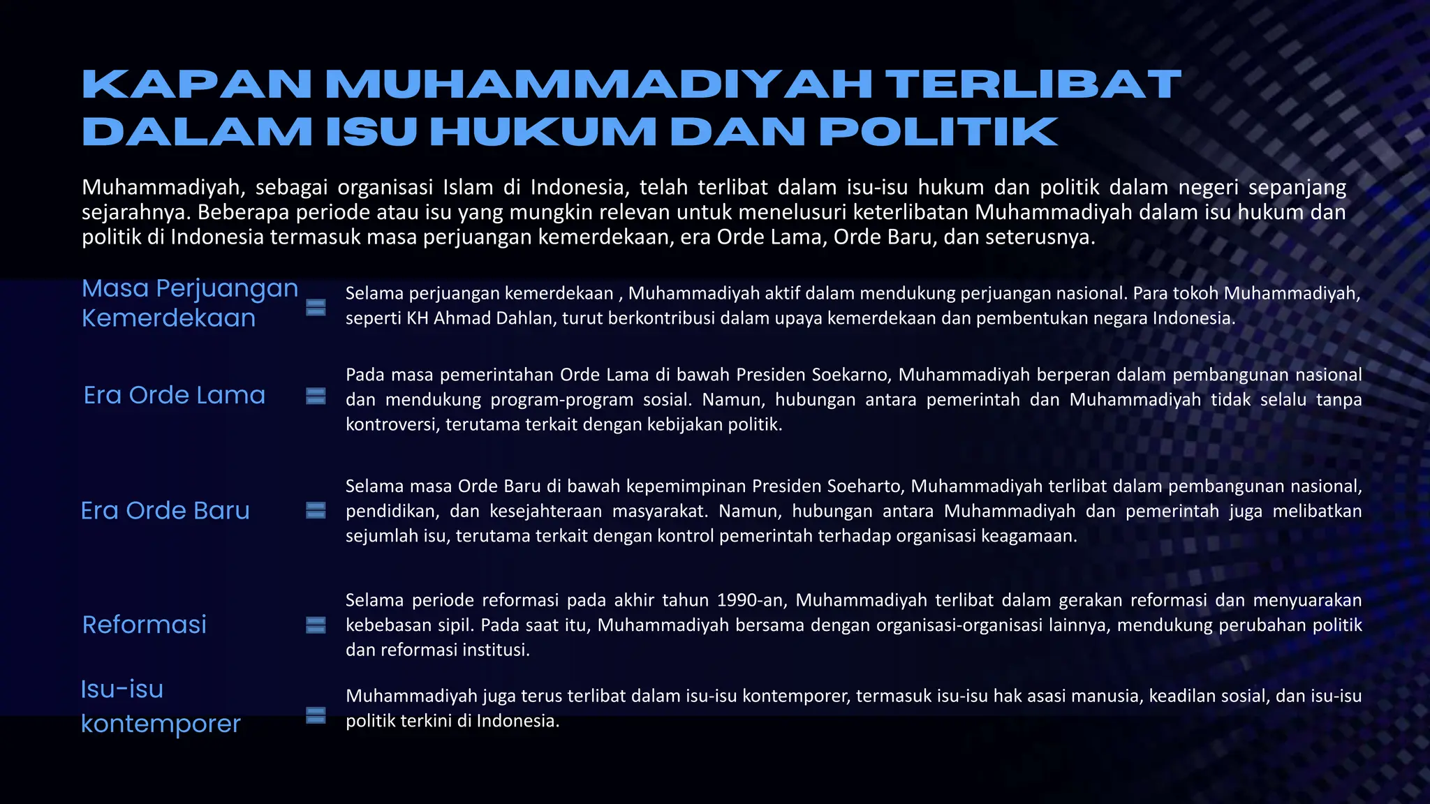 MUHAMMADIYAH DAN KEBAHARUAN HUKUM DAN POLITIK | PPTX