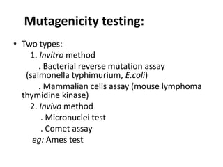 Ppt mutagenicity and carcinogenicity | PPTX | Genetics | Science