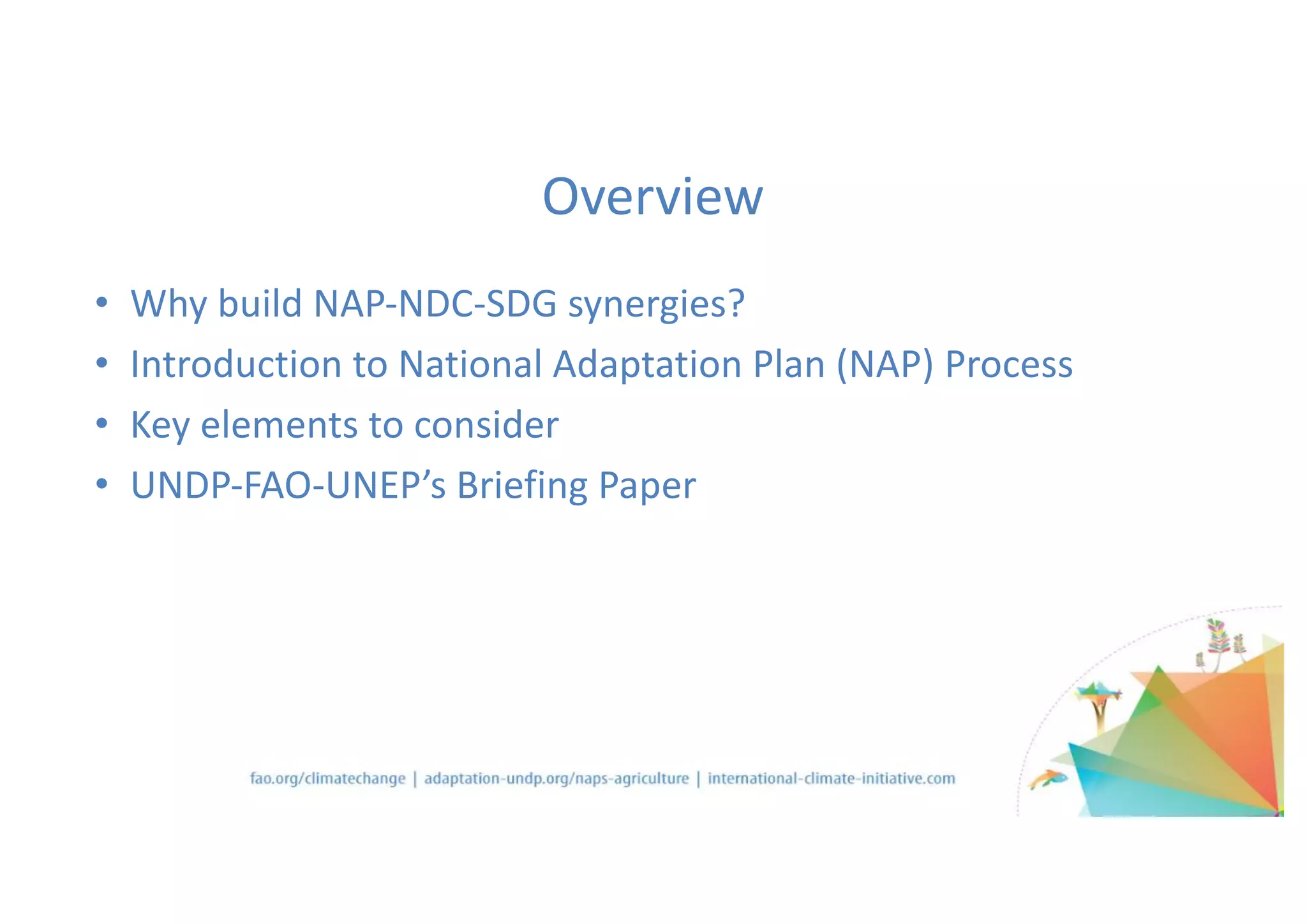 Towards an integrated approach to NAPs, NDCs and SDGs | PPT