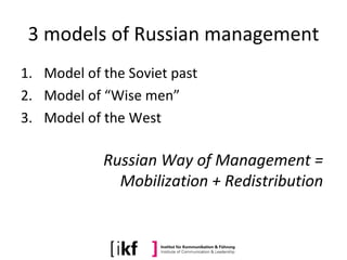 Russian Way of Management & Leadership in Russia | PPT