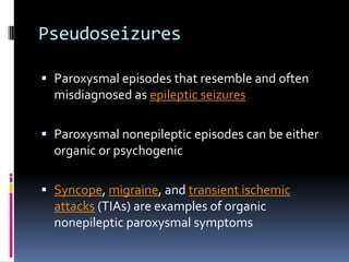 Non Epileptiform Seizures | PPTX