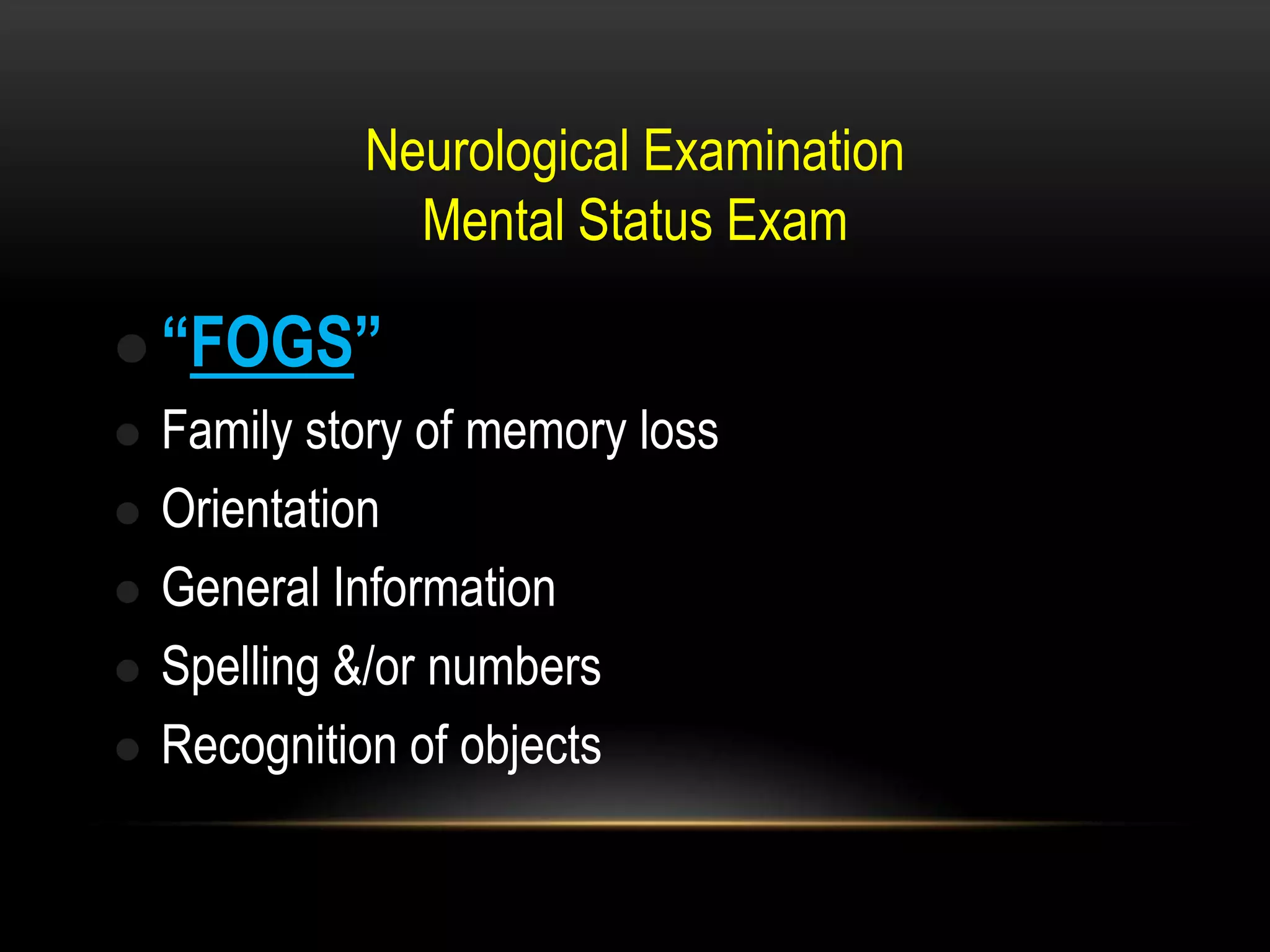 neurological examination ppt | PPTX