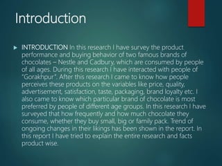 A STUDY ON CHOCOLATE BRANDS WITH SPECIAL REFERENCE TO CADBURY | PPT