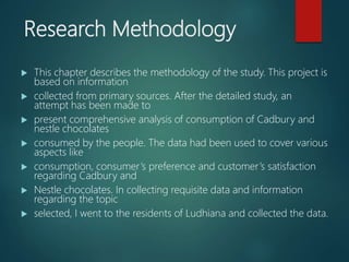 A STUDY ON CHOCOLATE BRANDS WITH SPECIAL REFERENCE TO CADBURY | PPTX