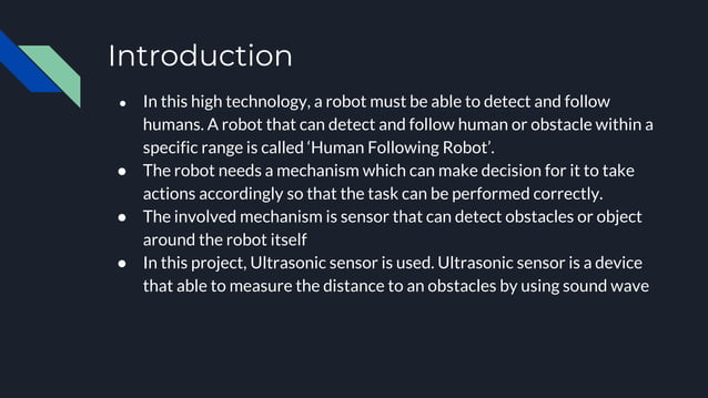 HUMAN FOLLOWING ROBOT | PPTX
