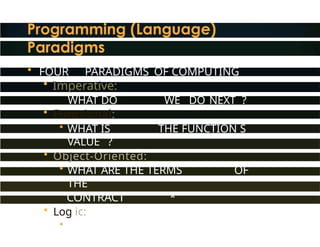 Introduction of Paradigms programming languages | PPTX