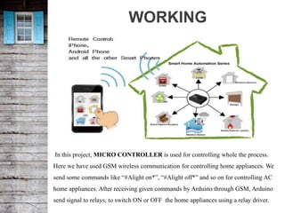 HOME APPLIANCE CONTROL SYSTEM USING GSM TECHNOLOGY | PPTX