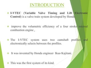 i-vtec engine technology | PPTX