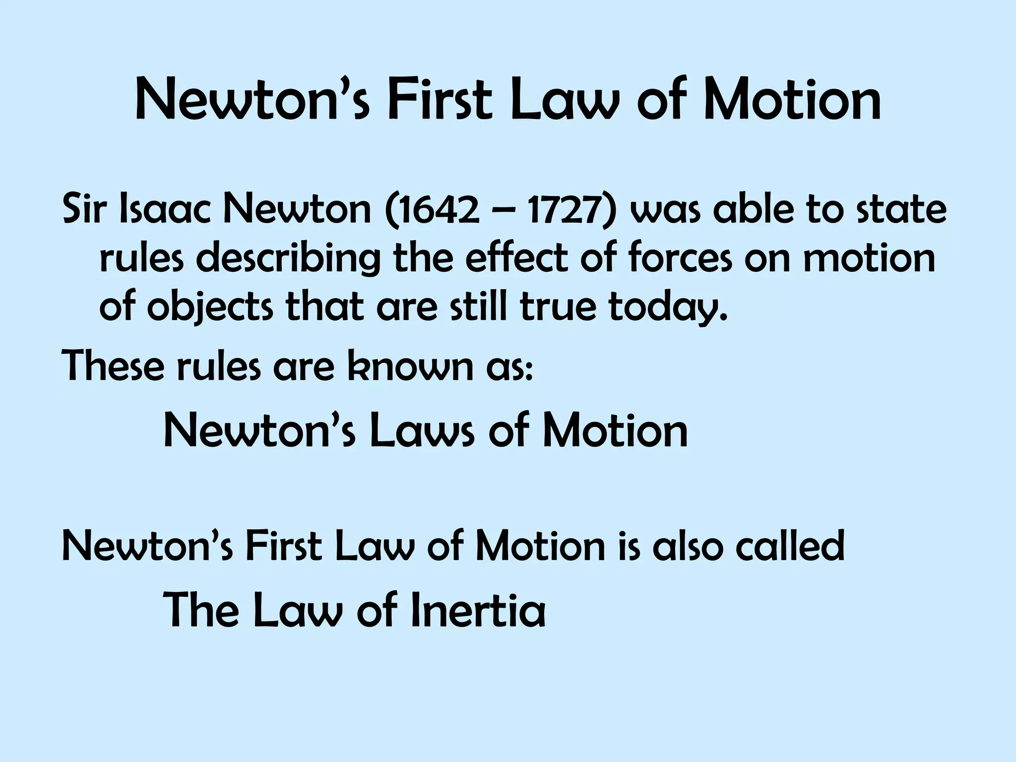 Ppt Newtons First Law | PPT