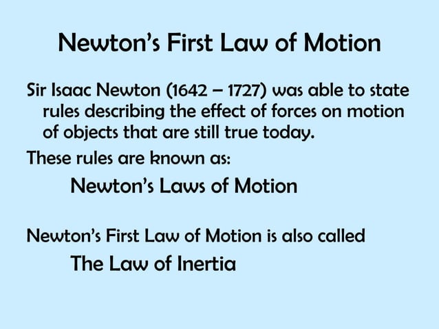 Ppt Newtons First Law | PPT