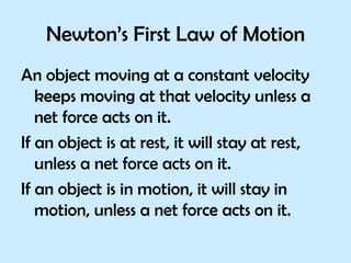 Ppt Newtons First Law | PPT
