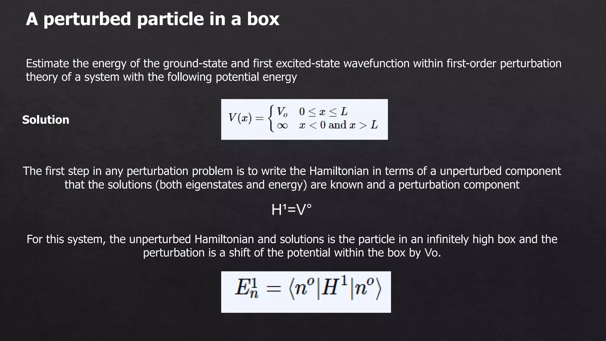 Perturbation Theory Problem Pptx