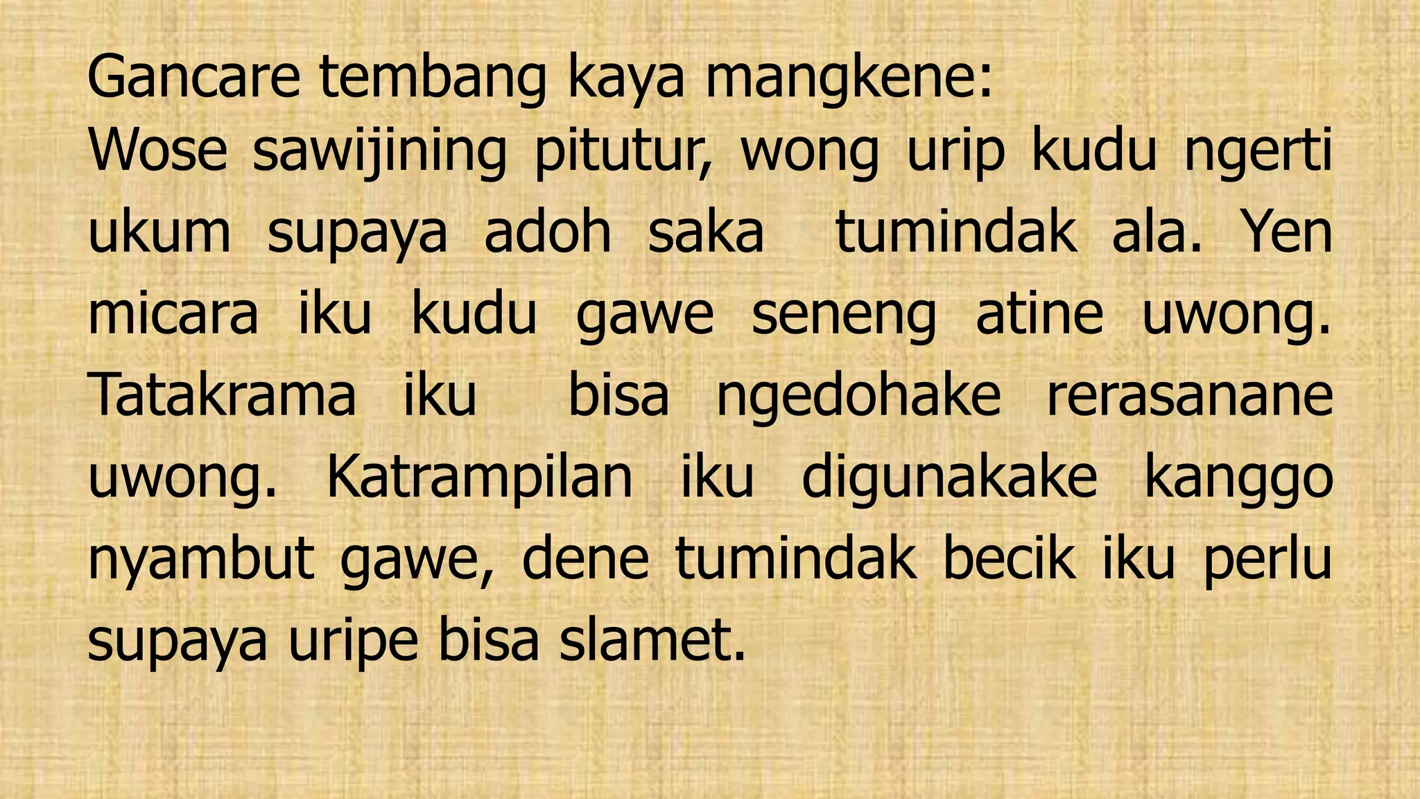 Ppt nintingi isi tembang macapat dhandhanggula | PPTX