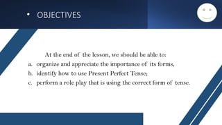 Present Perfect Tense Powerpoint Demonstration | PPTX