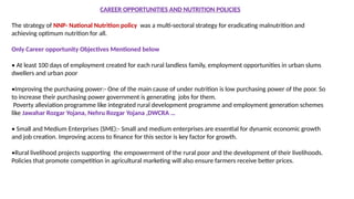 ROLE OF FOOD AND NUTRITION POLICIES IN BUILDING CAREER OPPORTUNITIES | PPTX