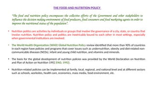ROLE OF FOOD AND NUTRITION POLICIES IN BUILDING CAREER OPPORTUNITIES | PPTX