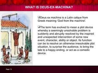 Literary Term:deus ex machina | PPT