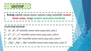 PPT NOMOR ATOM, NOMOR MASSA, ISOTOP, ISOTON, dan ISOBAR.pptx