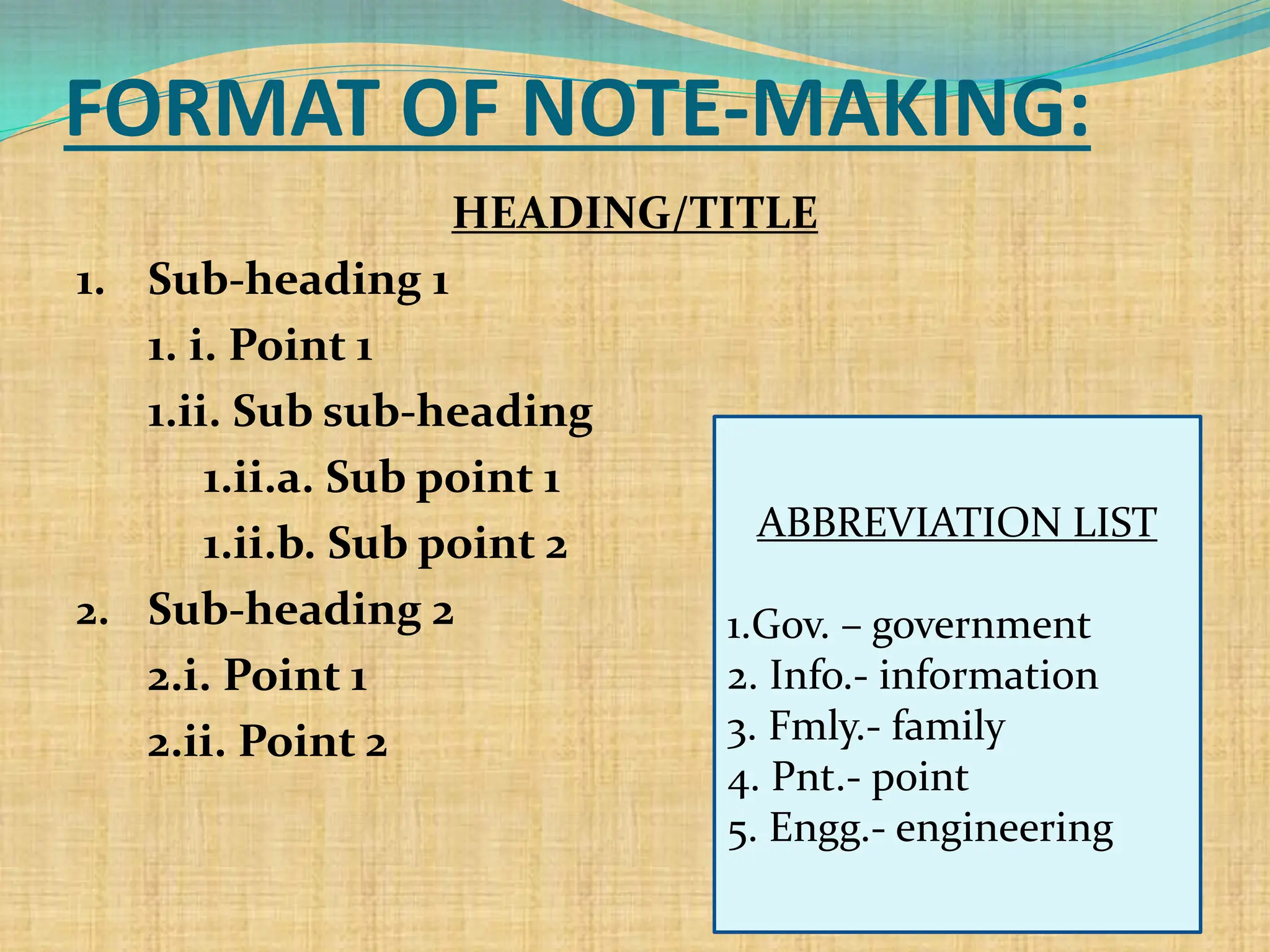 PPT NOTE MAKING for class students india | PPT