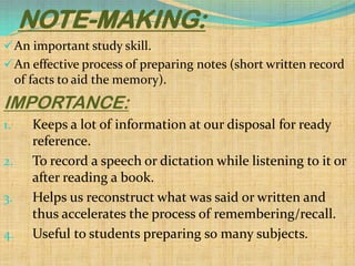 PPT NOTE MAKING for class students india | PDF